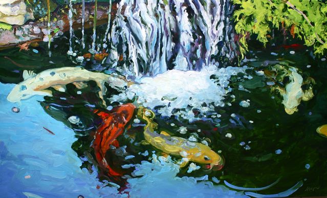 Koi Fish Paintings, Koi Paintings, Nature Paintings, Koi Artwork ...